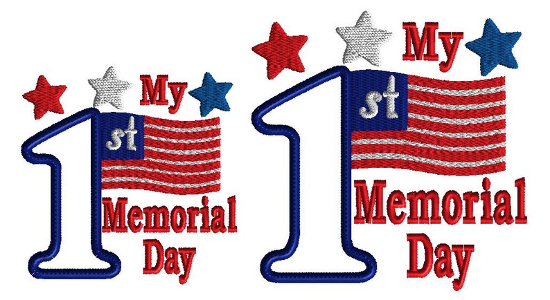 Embroidery Design My 1st Memorial Day applique 2 sizes | Etsy