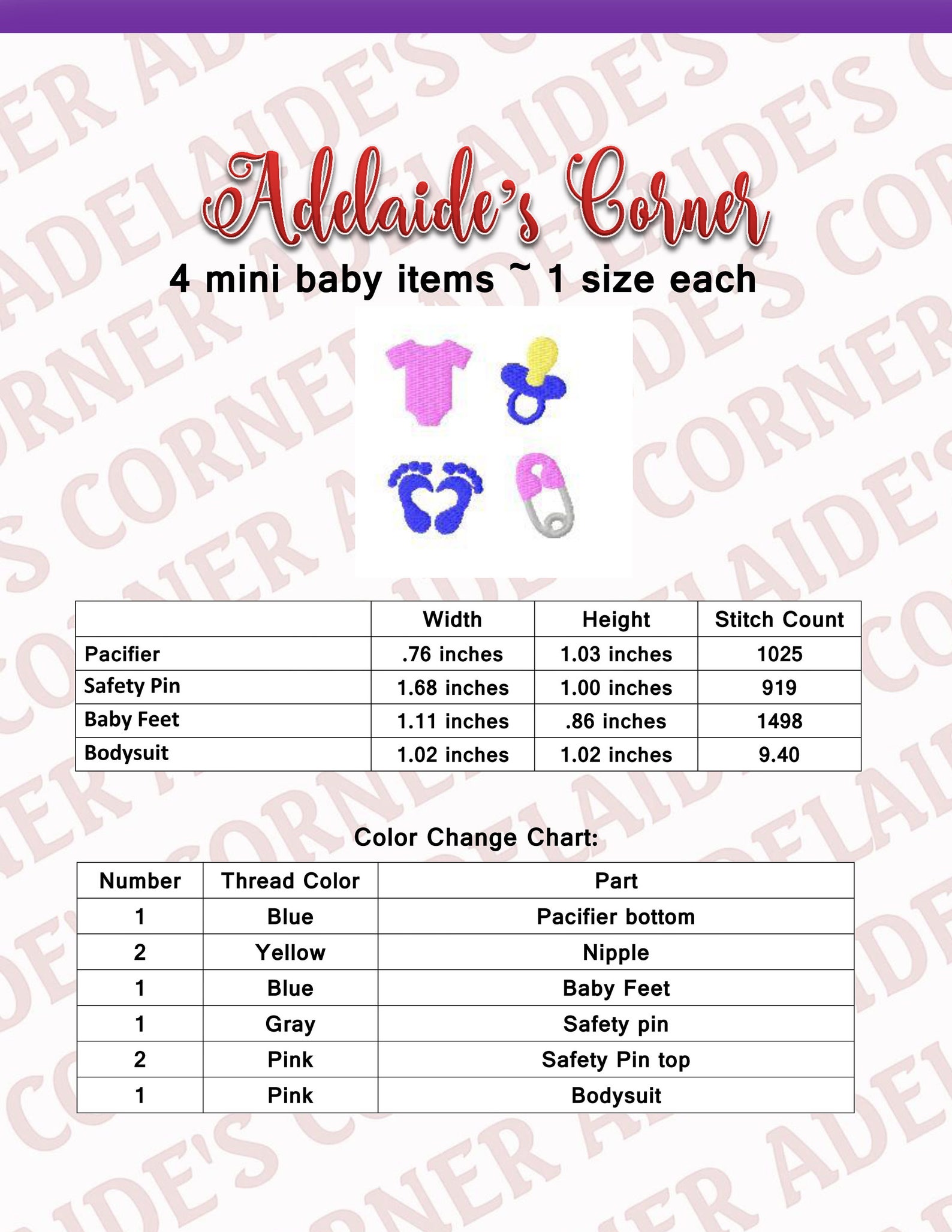 Baby Embroidery Design, Mini Baby Items ,pacifier, Baby Feet, Safety ...