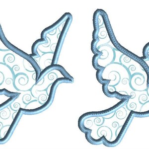 Dove Applique, Satin Stitch AND Bean Stitch Designs, Machine Embroidery ...