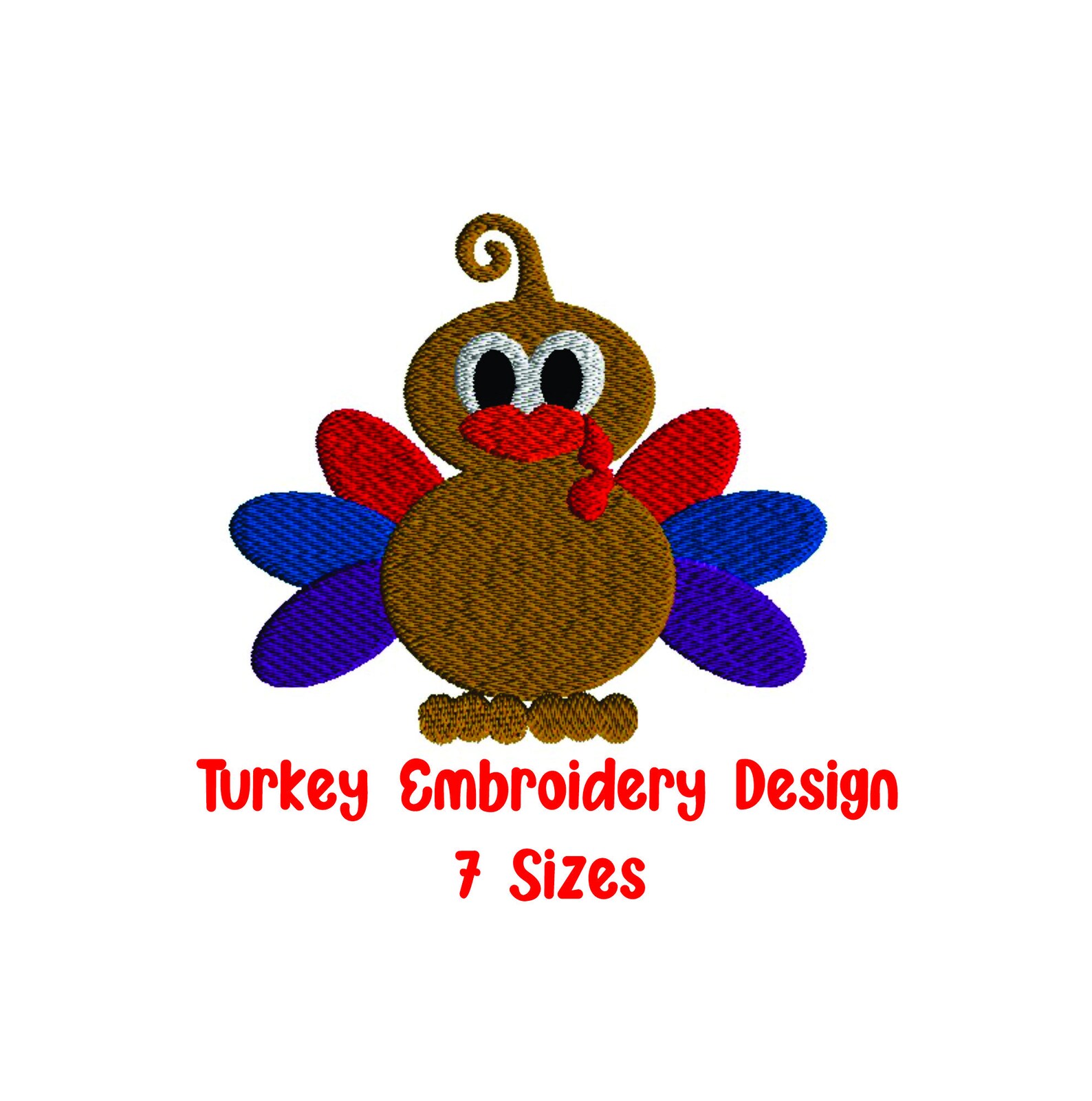 Turkey Embroidery Design 7 Sizes Filled Stitch Mini Design - Etsy