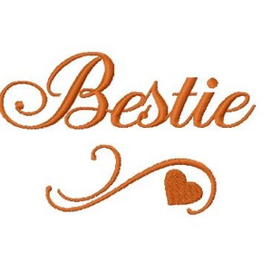 Bestie Embroidery Design, 9 Sizes, Machine Embroidery - Etsy