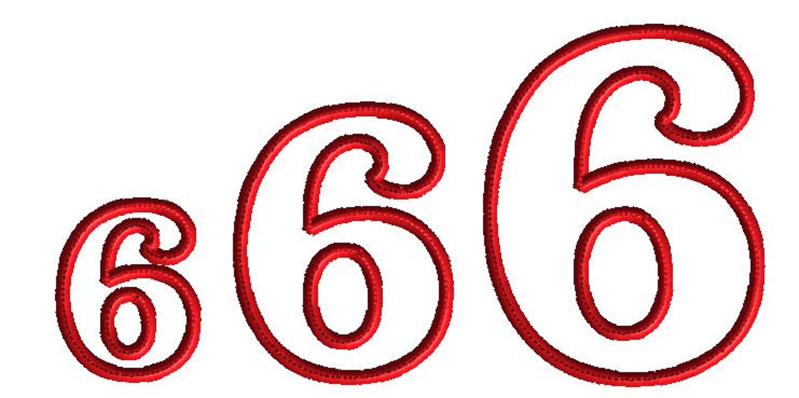 Embroidery Design Number 6 Applique Machine Embroidery - Etsy