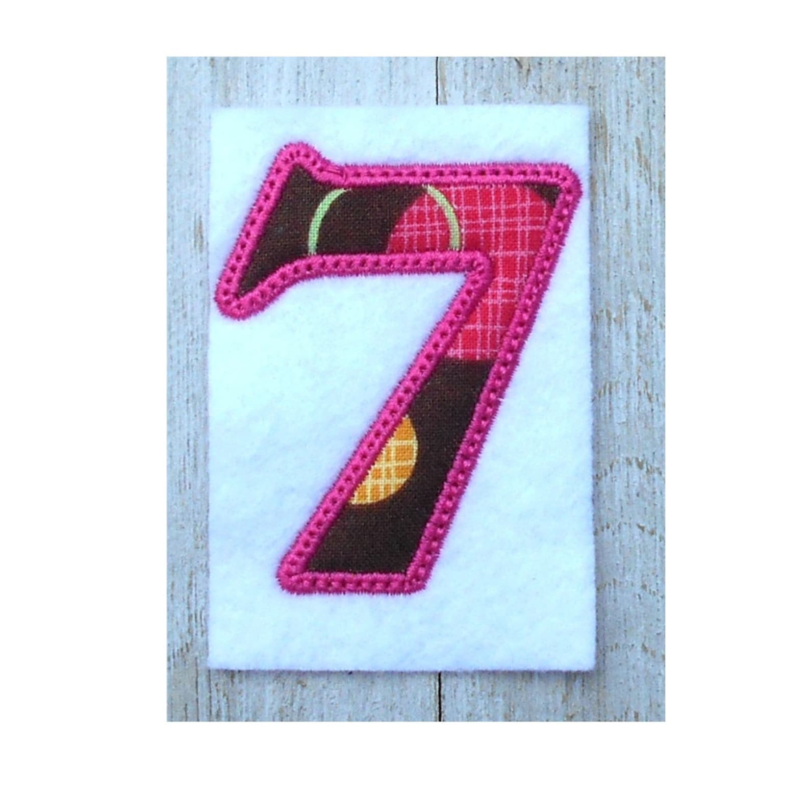 Number 7 Applique Machine Embroidery Design 7th Birthday 3 | Etsy