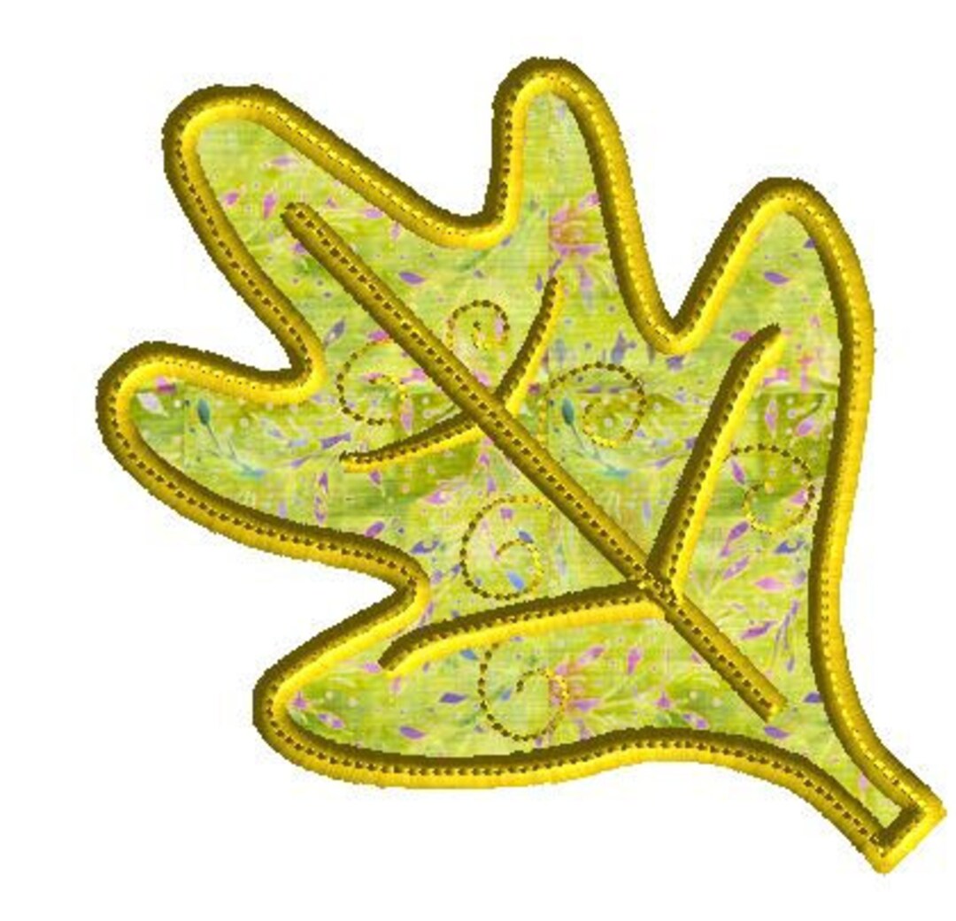 Oak Leaf Embroidery Design, Machine Embroidery, Autumn Leaf Design ...