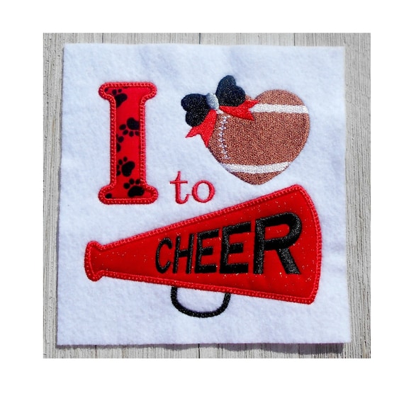 Embroidery Design Cheerleader Applique I love to | Etsy