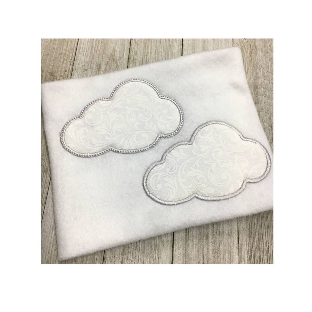 Cloud Embroidery Design, 10 Sizes, 2 Styles, Applique, Machine ...