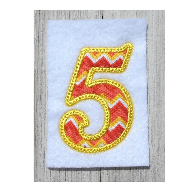 Embroidery Design Number 5 Applique 5th Birthday Embroidery - Etsy
