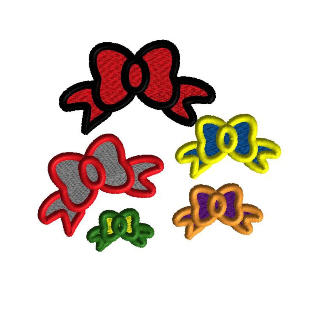 Mini Bows Embroidery Design, 5 Size Small Embroidery Design, Filled ...