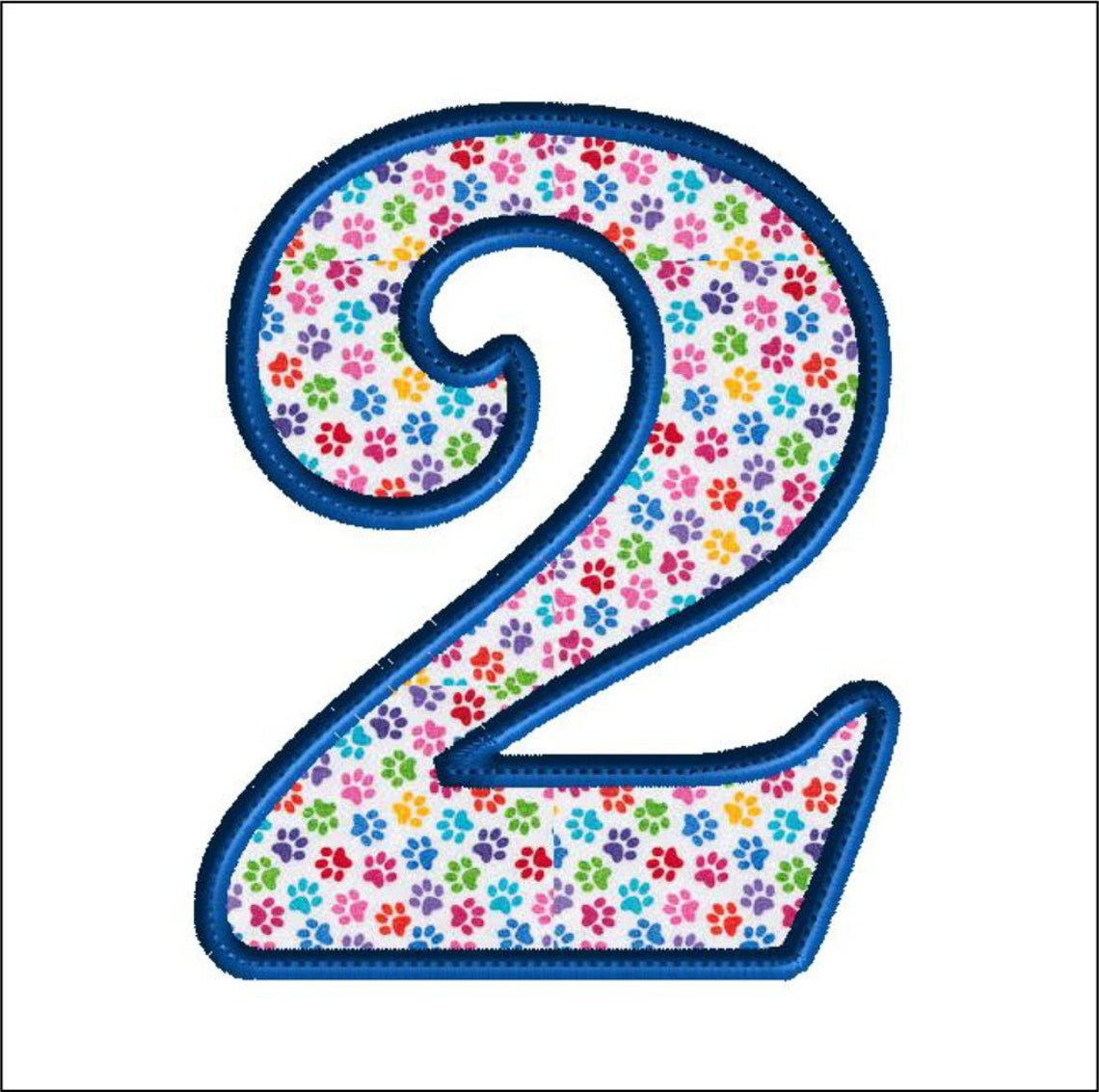 Number 2 two Machine Embroidery Design 3 Size Applique 2nd - Etsy