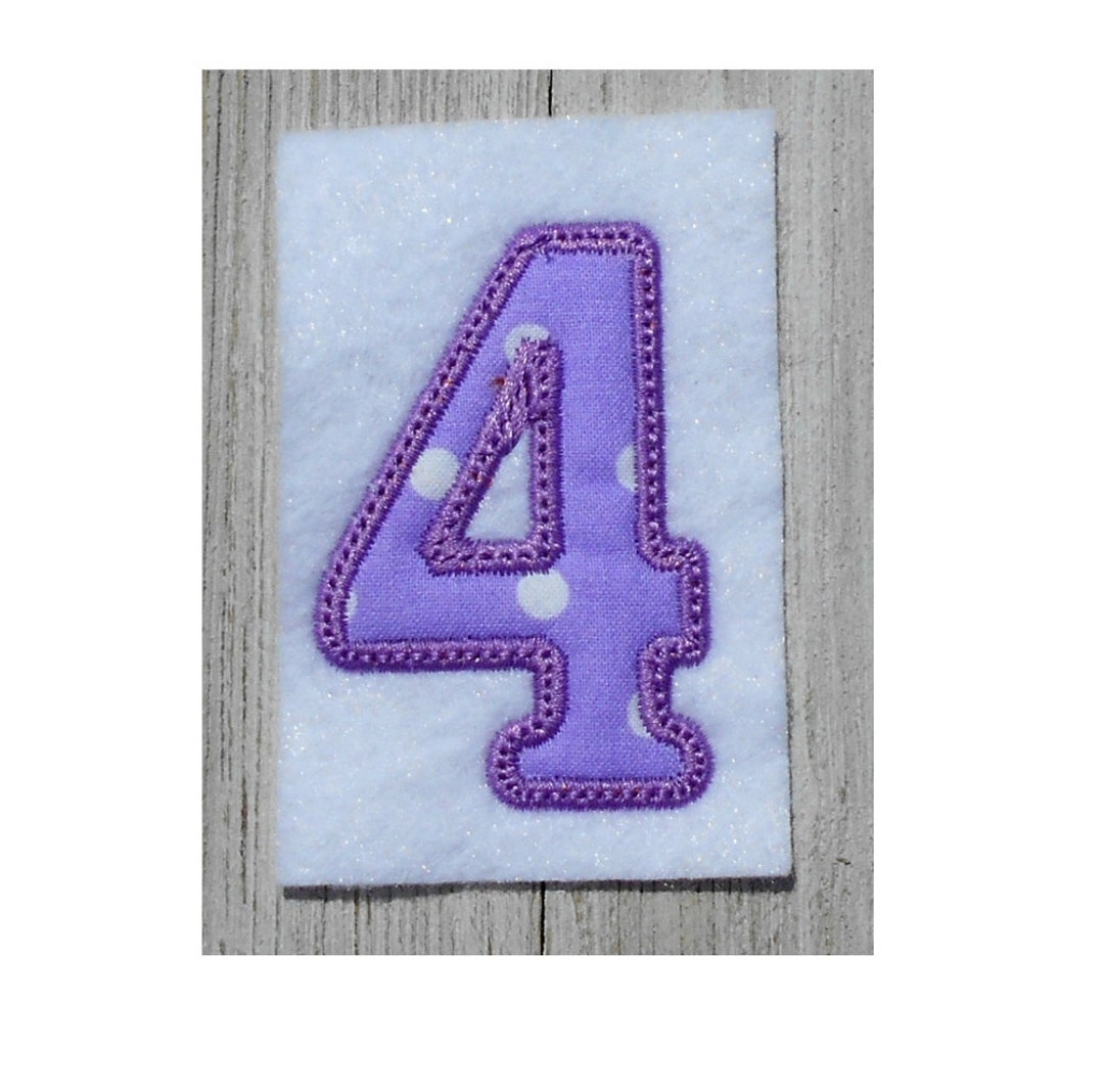Embroidery Design, Birthday, 4th Birthday Applique, Number 4 Applique ...