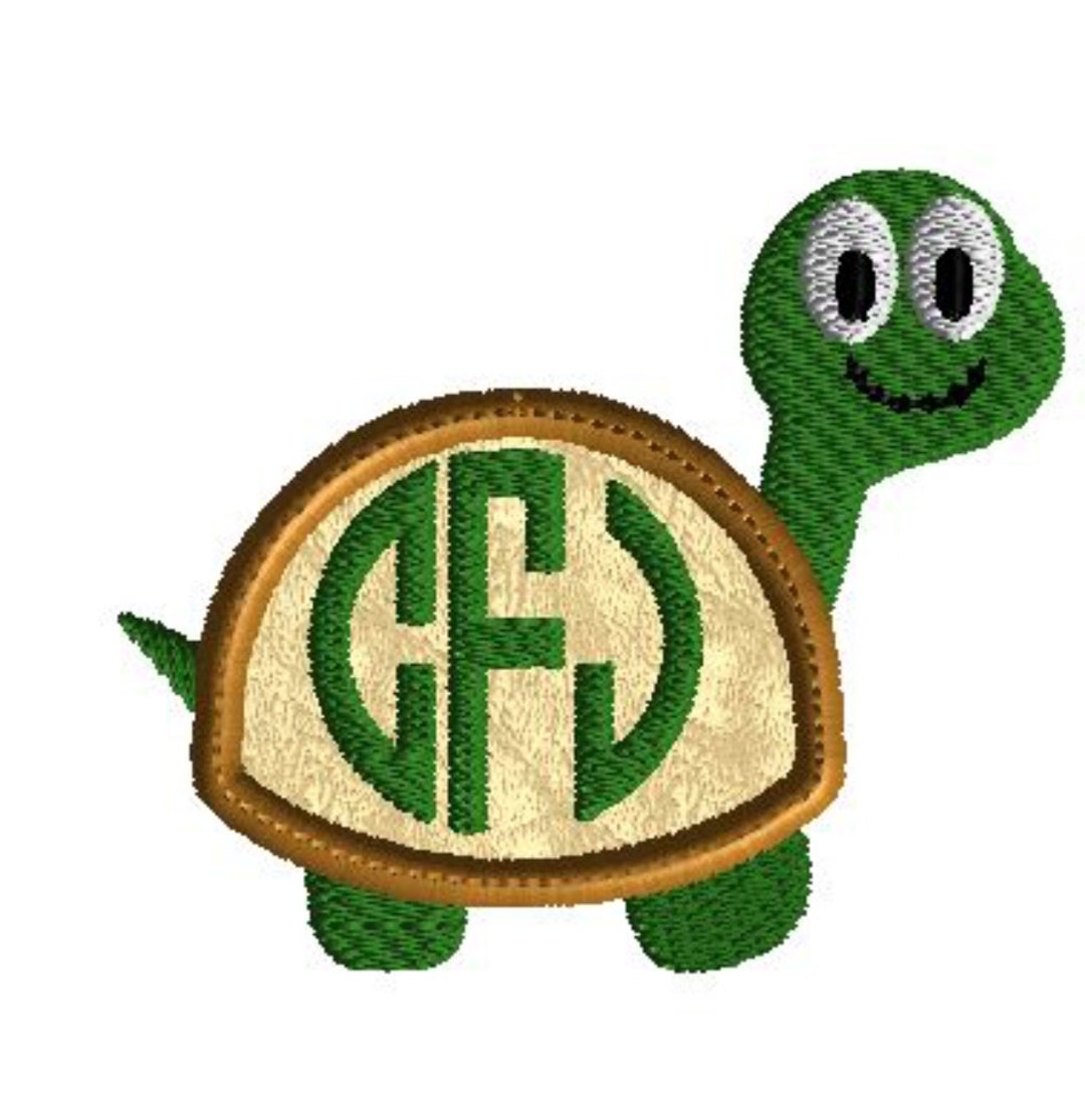 Turtle Machine Embroidery Design, Applique, Turtle Monogram Frame, 3 ...