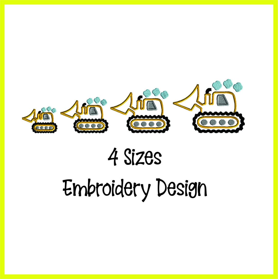 Bulldozer Embroidery Design, 4 Sizes, Machine Embroidery, Applique - Etsy