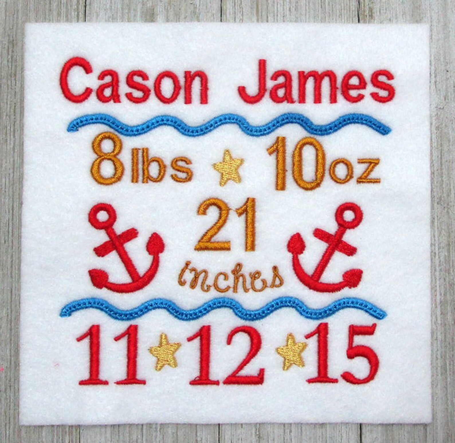 Birth Announcement Machine Embroidery Template Anchor - Etsy