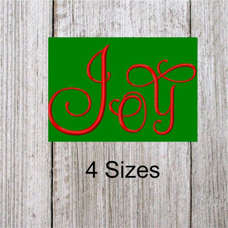 Joy Script Embroidery Design Christmas Word Embroidery - Etsy