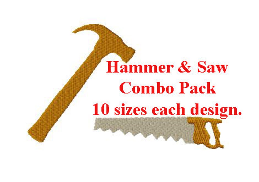 Hammer and Saw Embroidery Design, Tools, Combo Pack, Each Design 10 ...