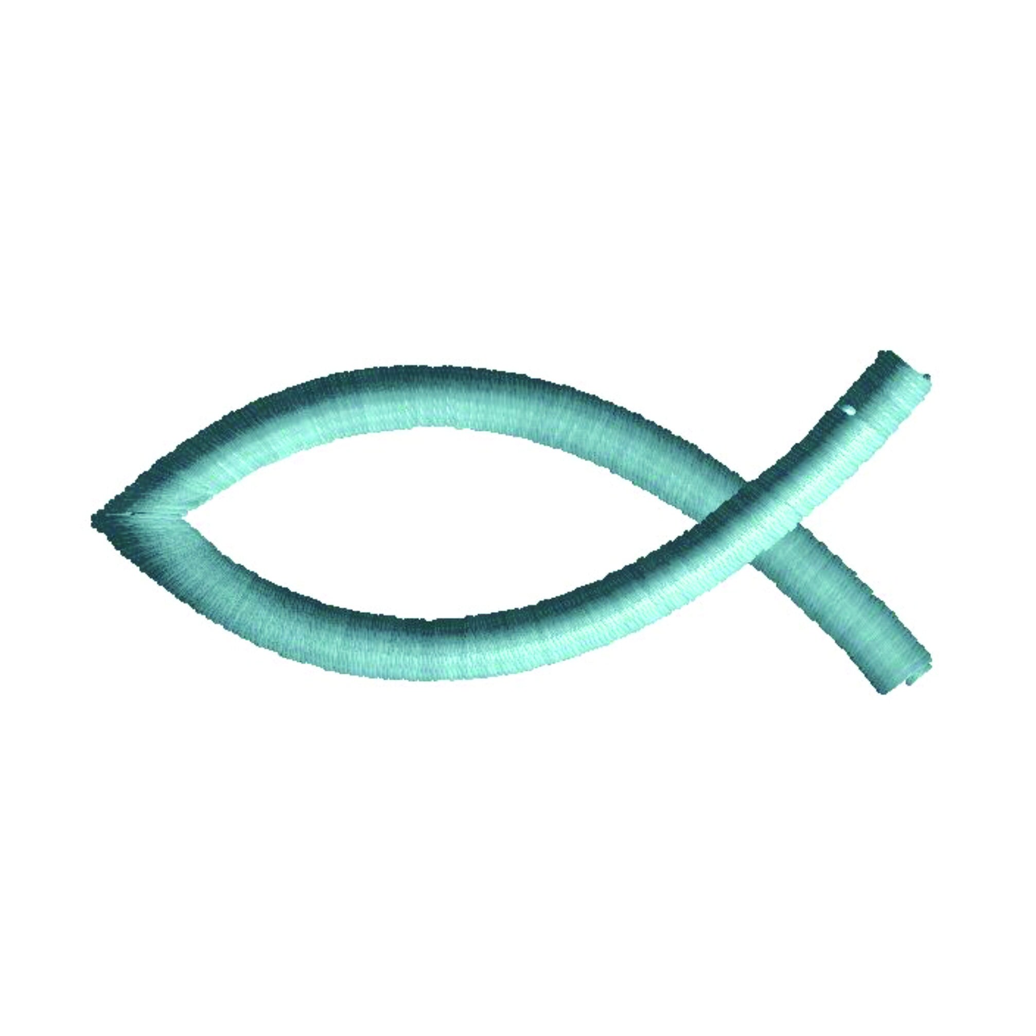 Christian Fish Embroidery Design Satin Stitch Outline 10 | Etsy