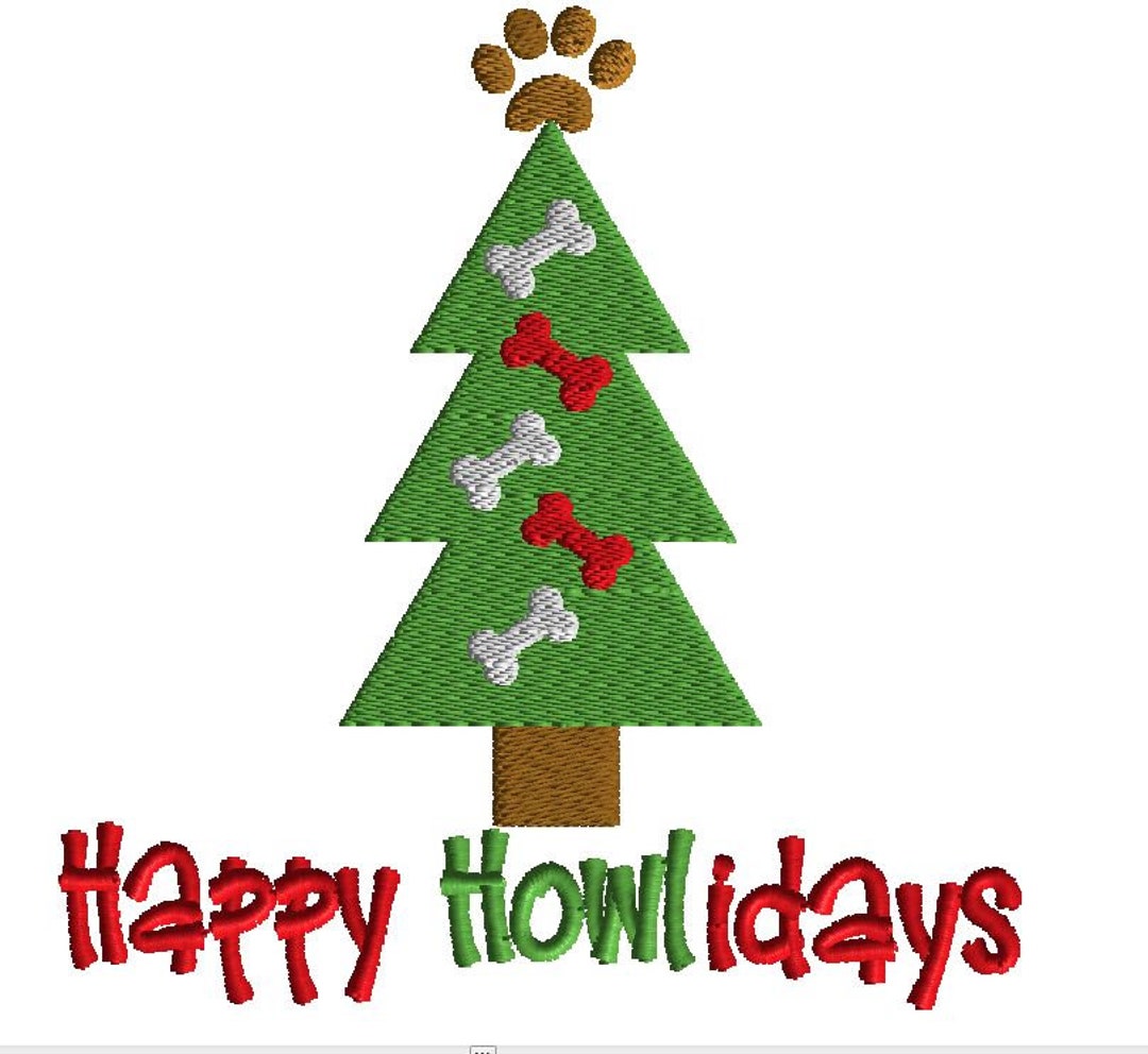 Happy Howlidays Dog Bone Christmas Tree, Filled Stitch Pet Machine ...