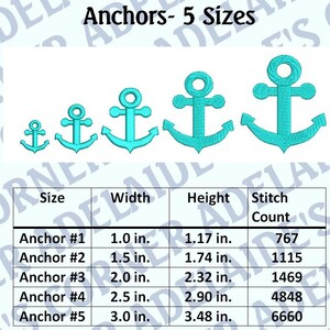 Mini Anchor Embroidery Design, 5 Sizes, Filled Stitch, Digital Download ...