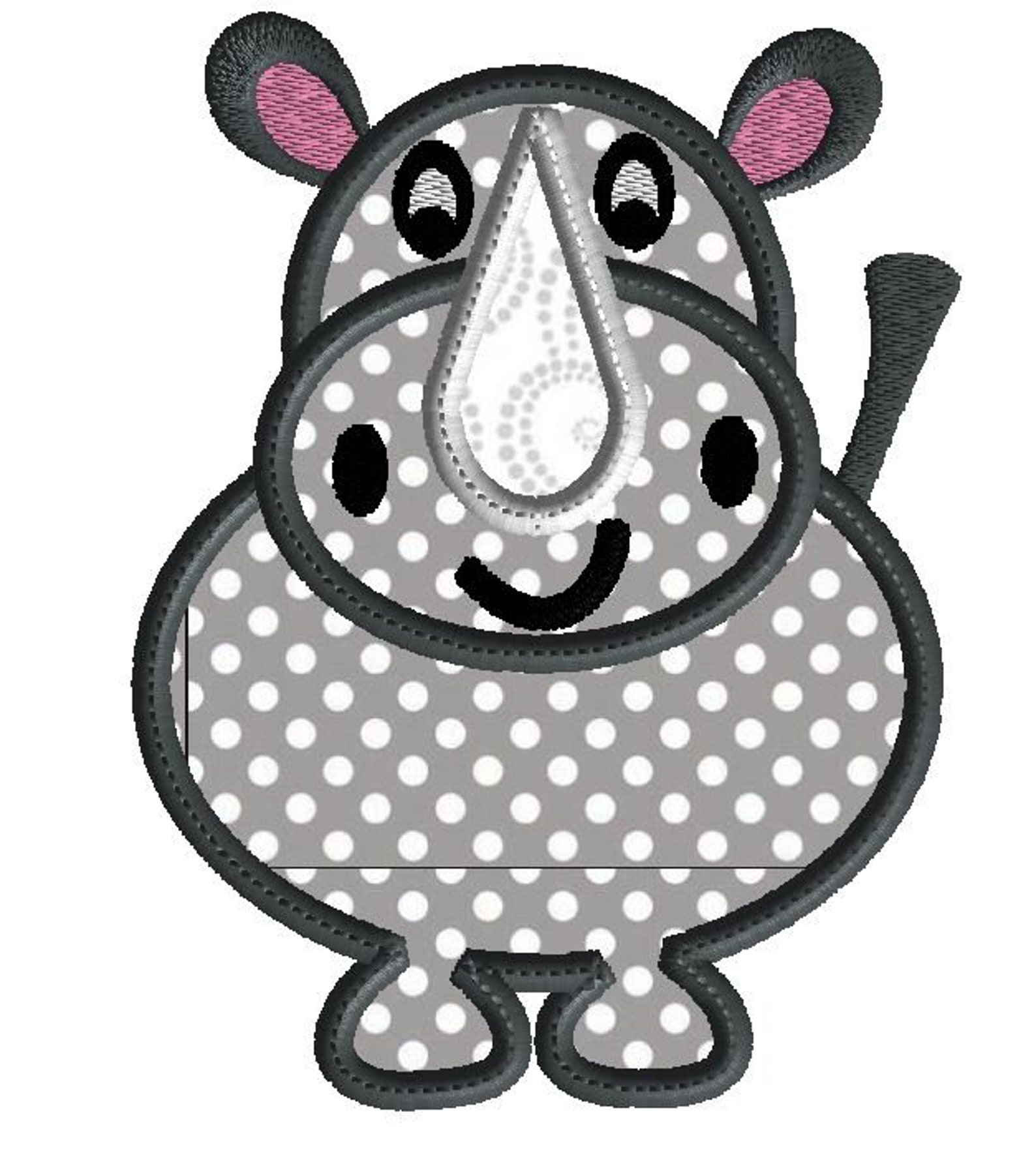 Rhino Applique 7 Sizes Machine Embroidery Design Animal | Etsy