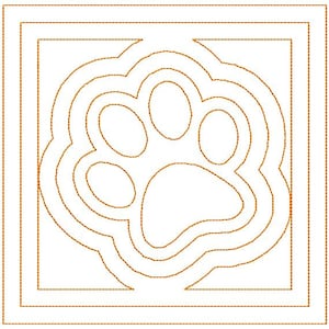 Paw Print Quilt Design, Paw Print Embroidery, Quilting, Quilt ...