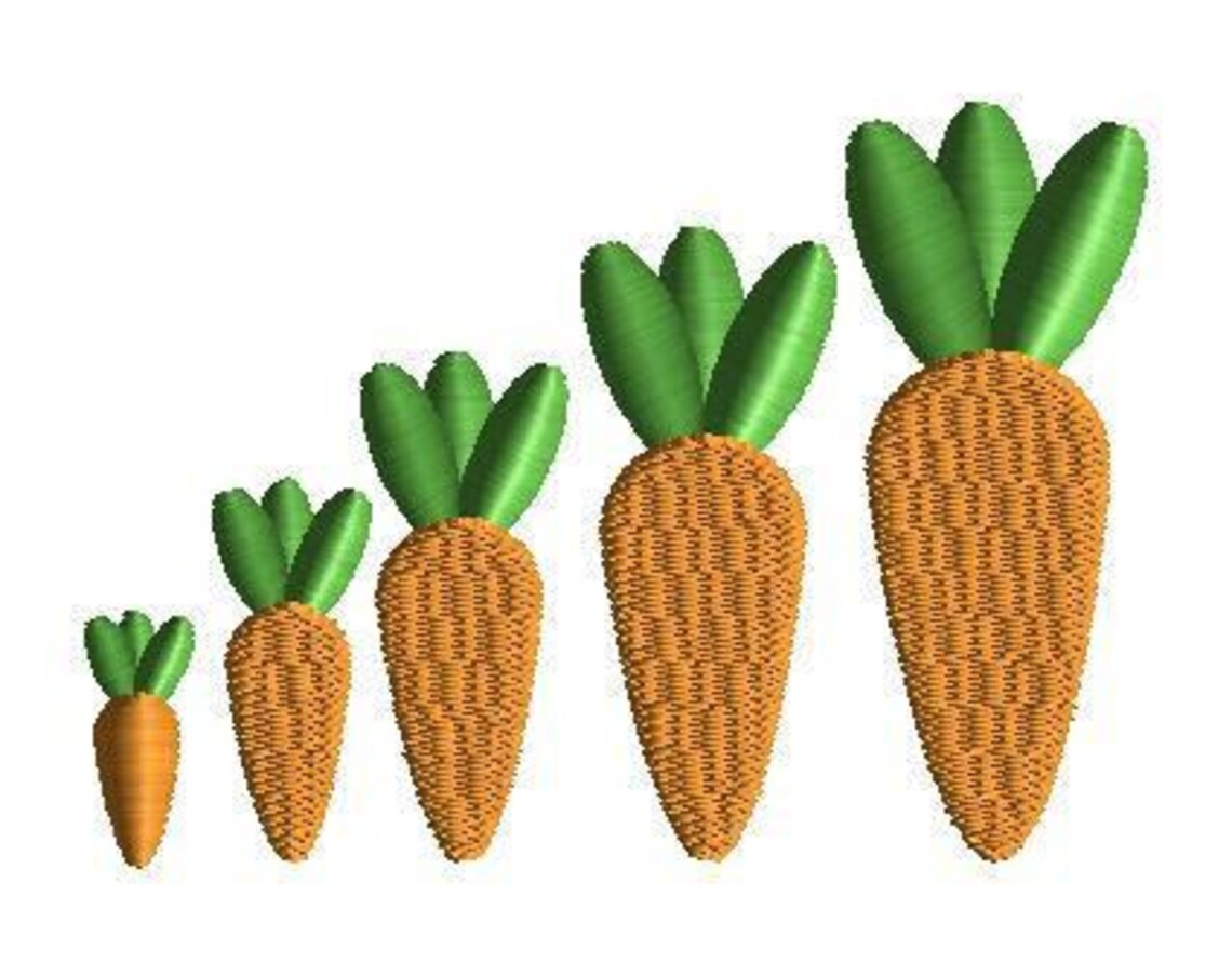Carrot Embroidery Design Filled Stitch 5 Sizes Easter | Etsy