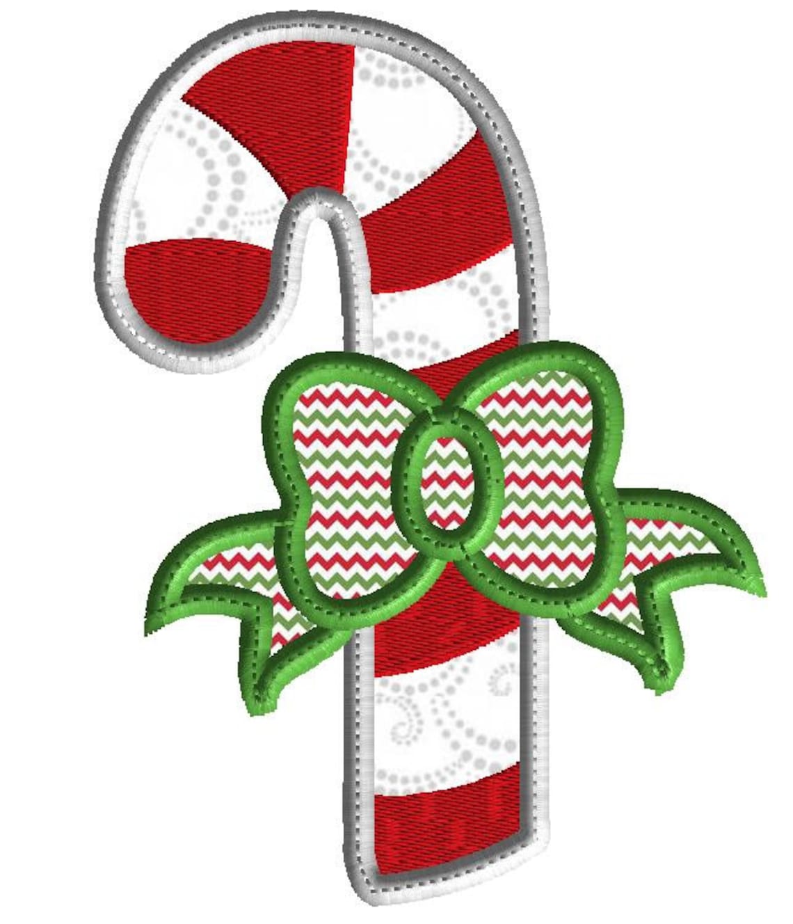 Candy Cane Embroidery Design, 3 Size Holiday Applique for Machine ...