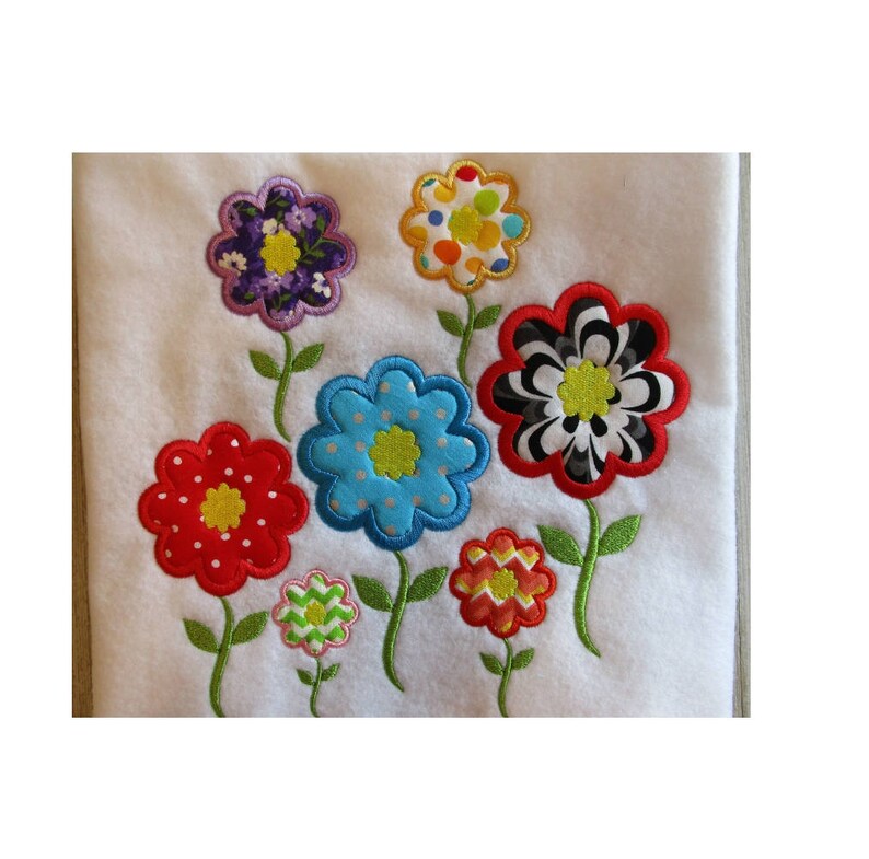 Flower Appliques Embroidery Design 7 Sizes Applique Flower - Etsy