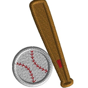 Embroidery Design, Baseball and Bat Embroidery Design, 3 Sizes, Filled ...