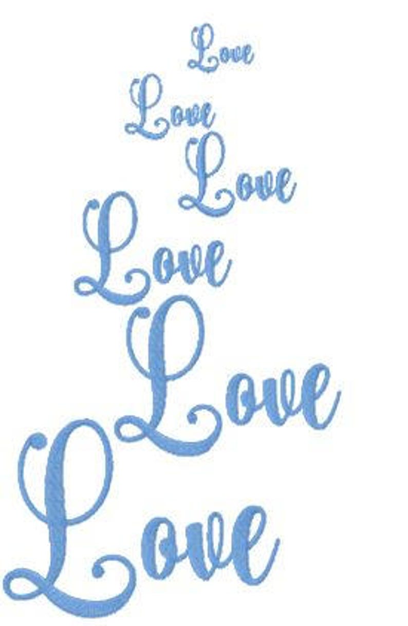 Love Embroidery Design Wordart Fancy Script Design 6 - Etsy