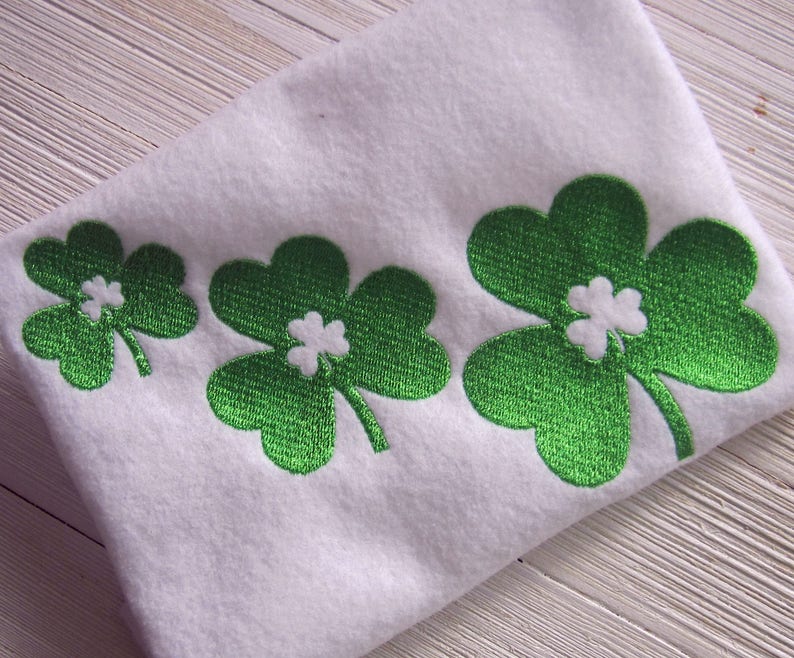 Shamrock Embroidery Design Filled Stitch Embossed Design 5 - Etsy