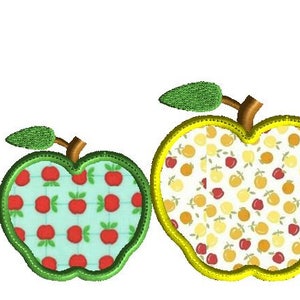 Apple Embroidery Design, 2 Styles, 5 Sizes Each Style, Applique ...