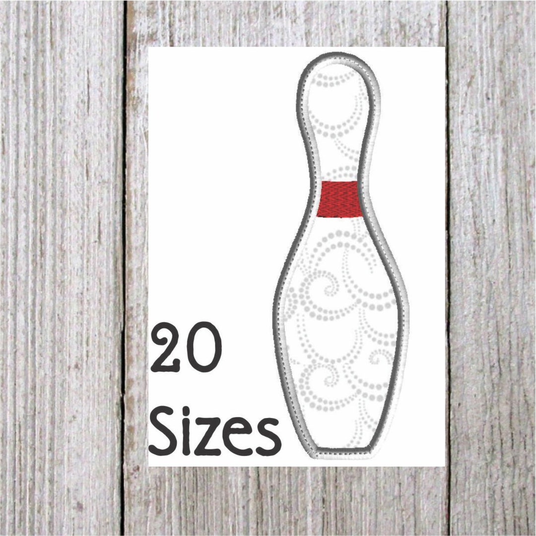 Bowling Pin Machine Embroidery Design, Applique, 20 Sizes - Etsy