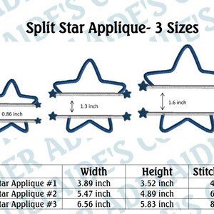 Star Embroidery Design, Split Star Monogram Frame, 3 Sizes, Memorial ...