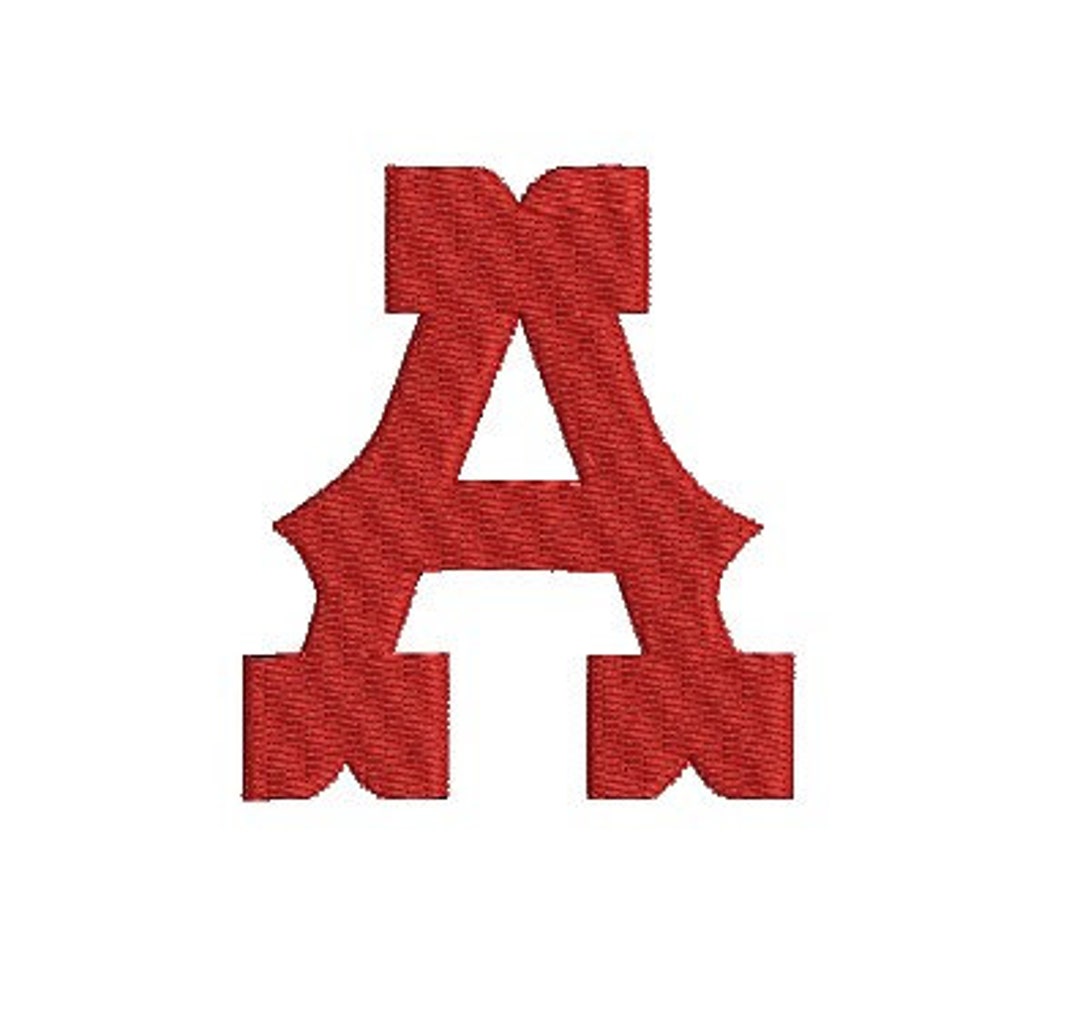 Western Font Letter A, 5 Sizes, Filled Stitch Machine Embroidery Design ...
