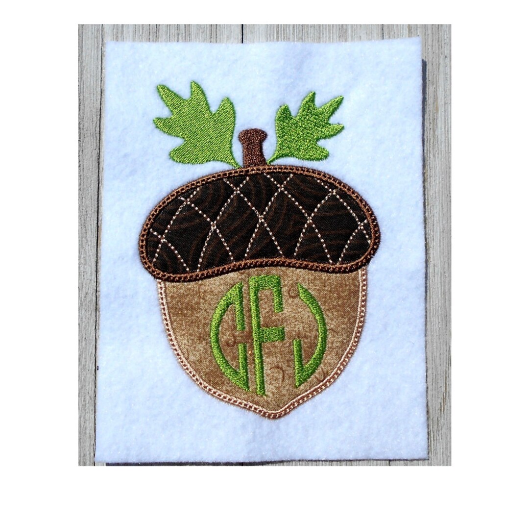 Embroidery Acorn Applique Monogram Frame 3 Size Machine - Etsy