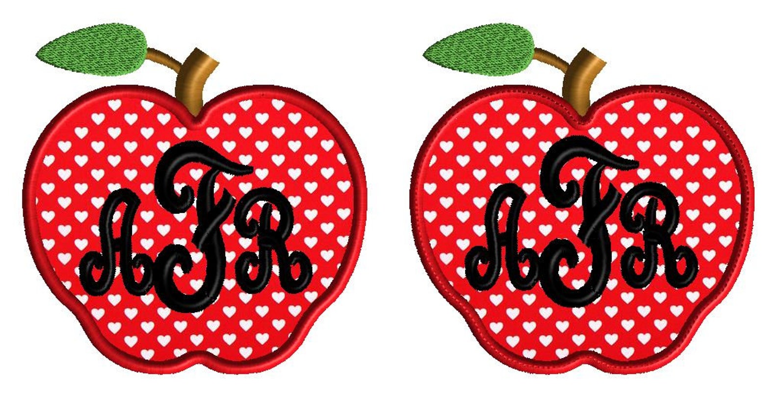 Apple embroidery design 2 styles 5 sizes each style | Etsy