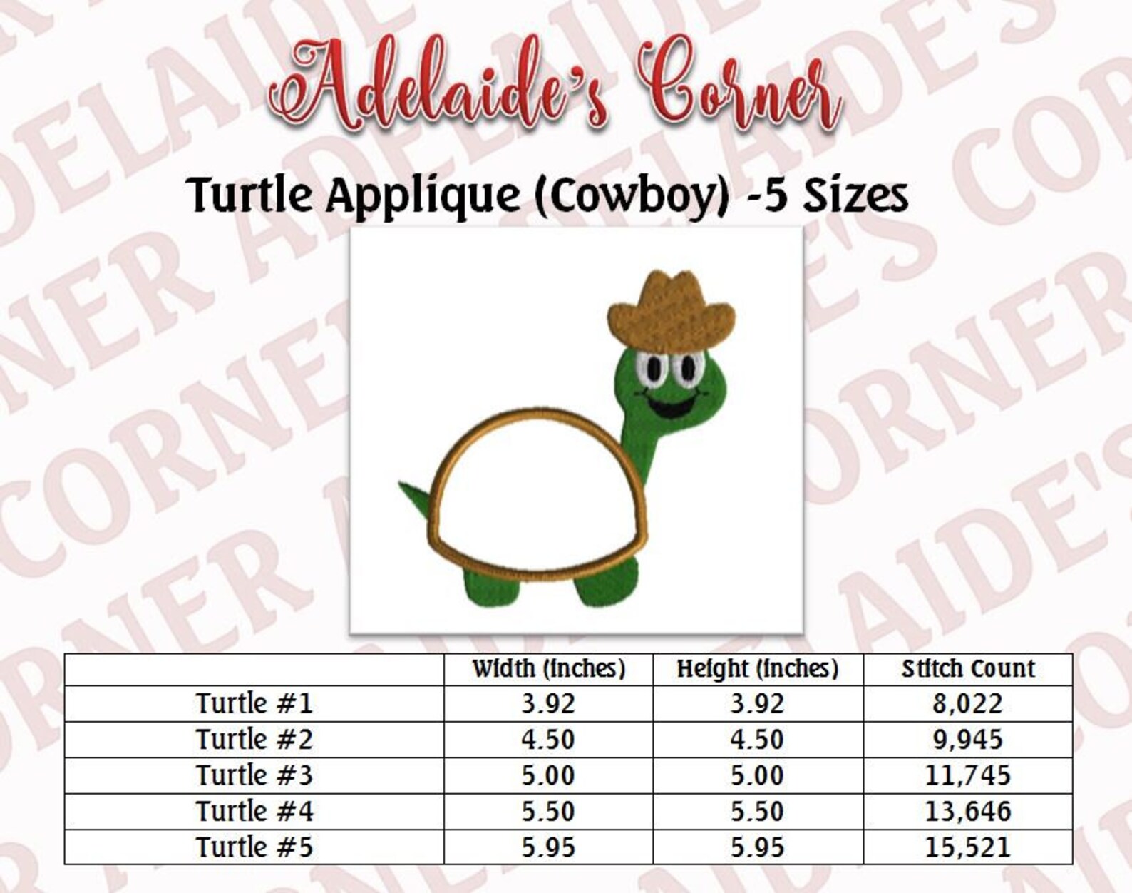 Turtle Cowboy 5 Sizes Turtle Applique Cowboy Hat Turtle - Etsy