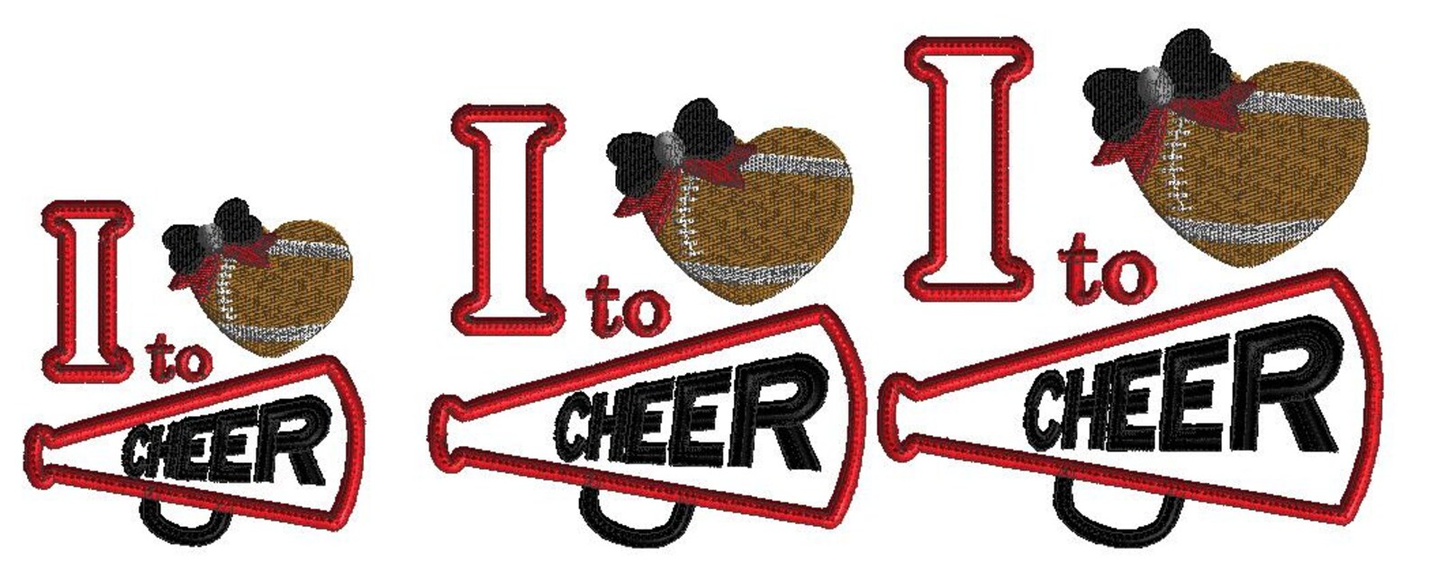 Embroidery Design Cheerleader Applique i Love to - Etsy