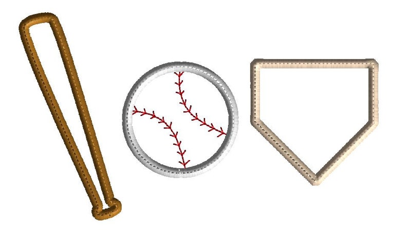 Baseball Baseball Bat Home Run Plate 7 Size Applique - Etsy