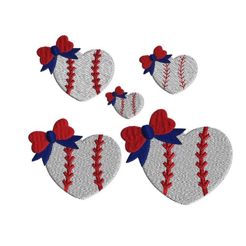 Baseball Embroidery Design Mini Baseball With Bows Five - Etsy