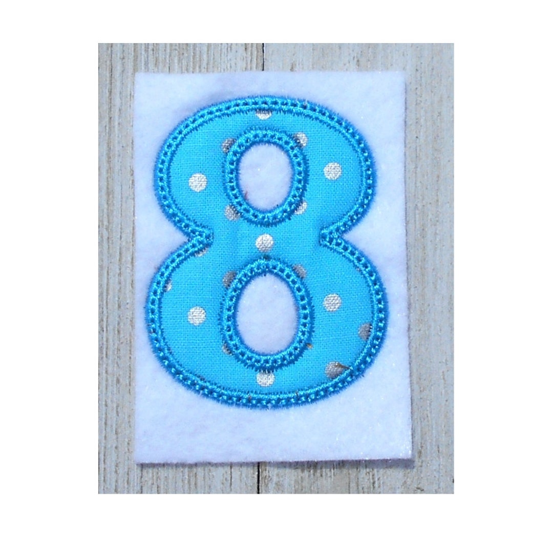 Embroidery Design,number 8 Applique, 3 Size Machine Embroidery Design ...
