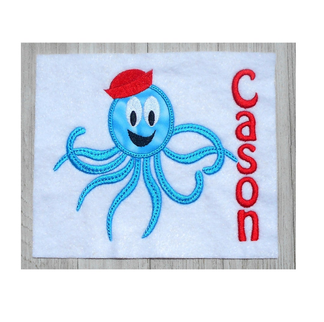 Octopus Applique, Machine Embroidery Design, 3 Sizes, Summertime, Beach ...
