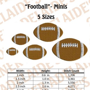 Football Mini Embroidery Design, Filled Stitch, 5 Sizes, Machine ...