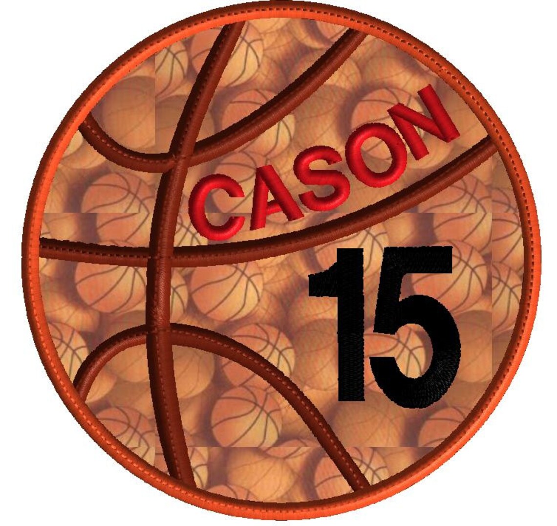 Machine Embroidery , Basketball Applique , 3 Size Design, No Fonts or ...
