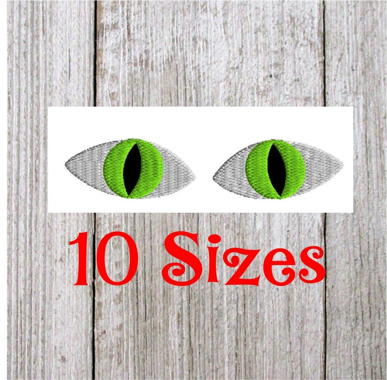 Cat Eyes Machine Embroidery Design, 10 Sizes , Filled Stitch Cat Eye ...
