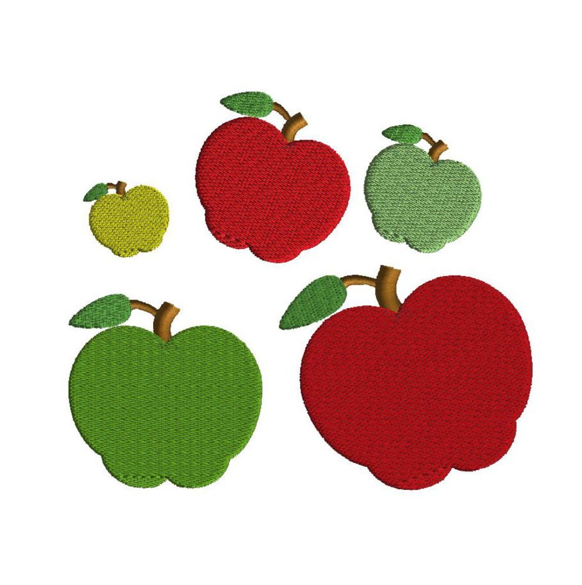 Mini Apple Embroidery Design 5 Sizes Filled Stitch Back to - Etsy