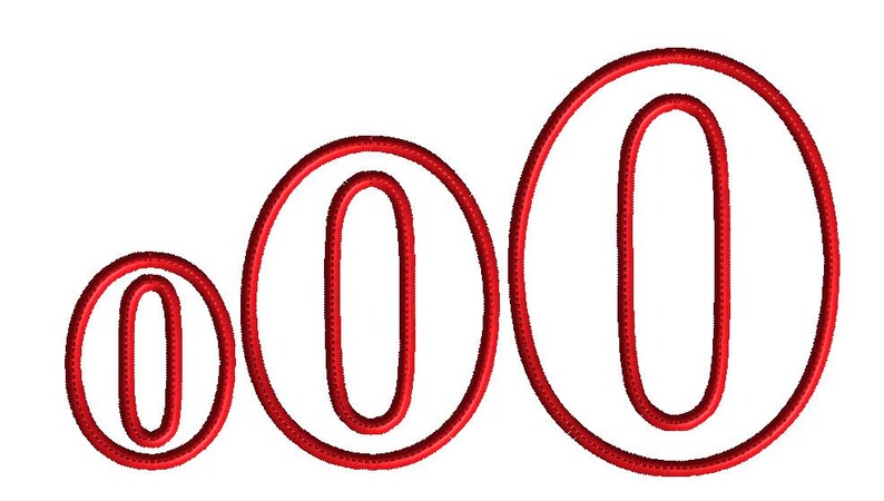 Embroidery Design Number Zero Applique Design 3 Sizes | Etsy