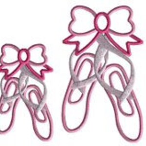 Ballet Shoes Applique, Machine Embroidery Design, 2 Sizes, Dance ...