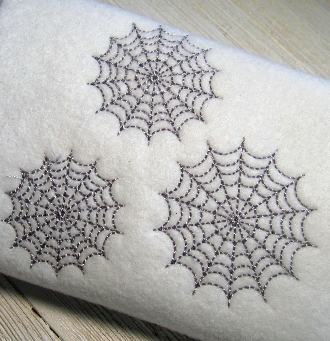 Mini Spider Web, Machine Embroidery Design, 3 Sizes, Filled Stitch ...