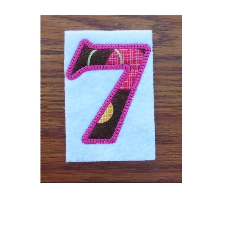 Number 7 Applique Machine Embroidery Design 7th Birthday 3 | Etsy